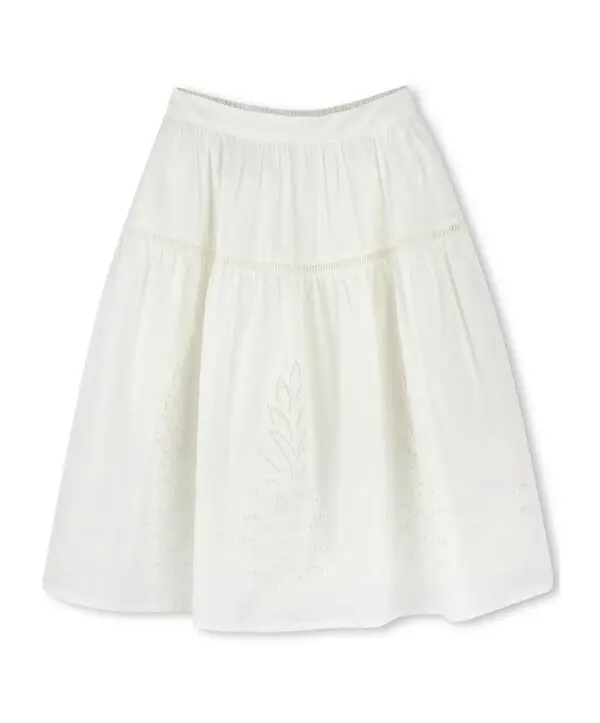 Chloé Elastic Waist Skirt With Trapeze Lace Detailing