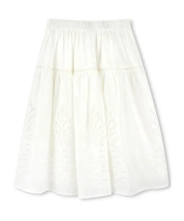 Chloé Elastic Waist Skirt With Trapeze Lace Detailing
