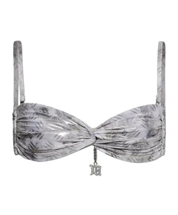 MISBHV Twisted Chain-detail Bikini Top - Grey