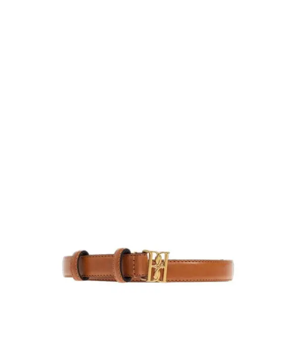BY MALENE BIRGER Logo Buckle Leather Belt - Brown