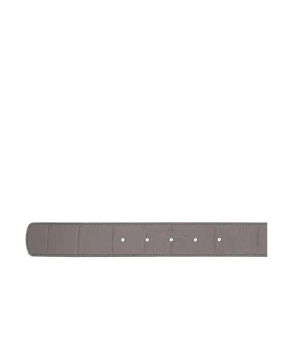 FERRAGAMO Gancini Buckle Leather Belt - Gray