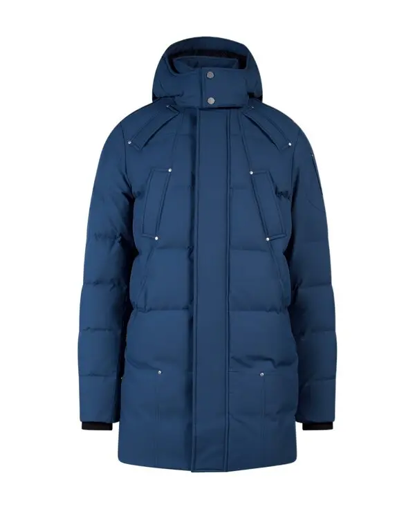 Moose Knuckles Detachable Hood Padded Coat - Blue