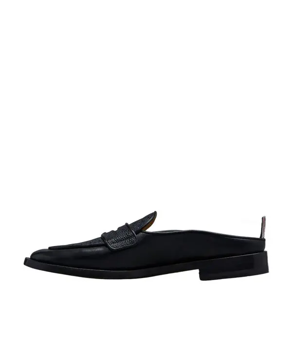 Thom Browne Grained Leather Mule Loafers