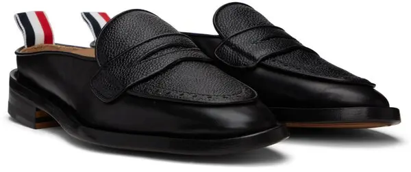 Thom Browne Grained Leather Mule Loafers