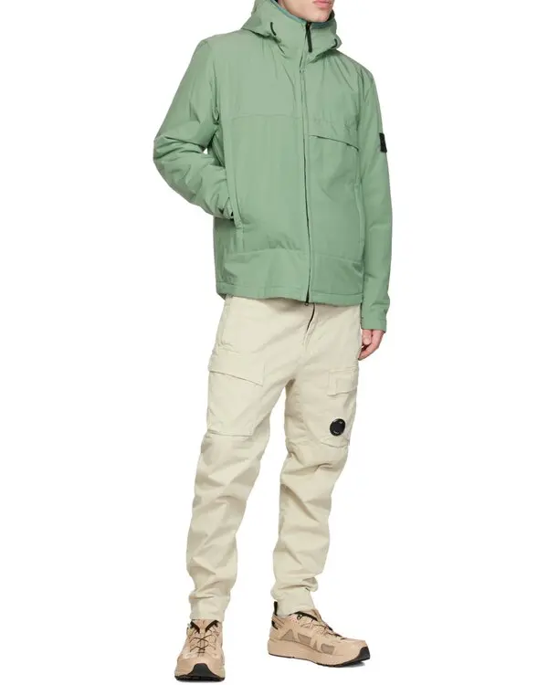 Stone Island Logo Patch Hooded Jacket - Sage