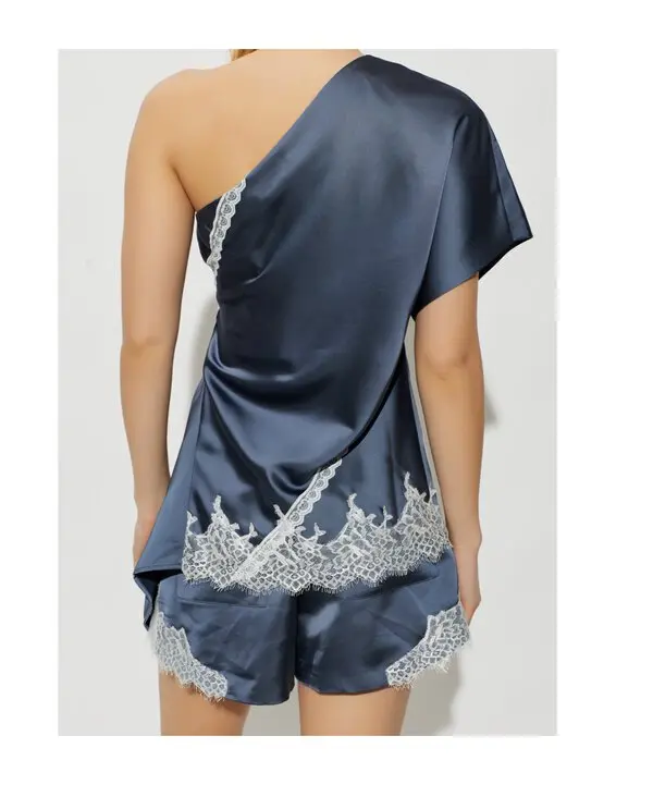 IRO PARIS Asymmetrical Lace Trim One-shoulder Top
