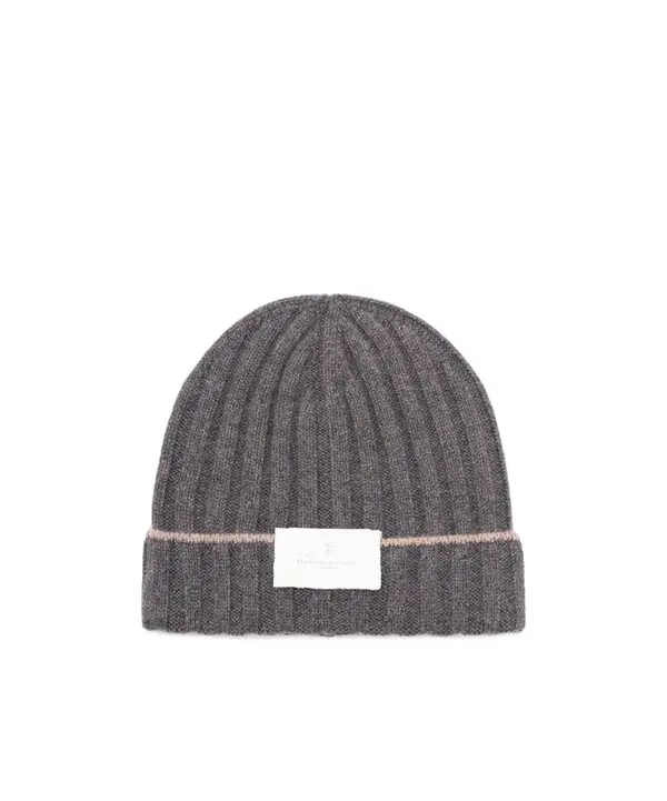 Brunello Cucinelli Ribbed Beanie - Black