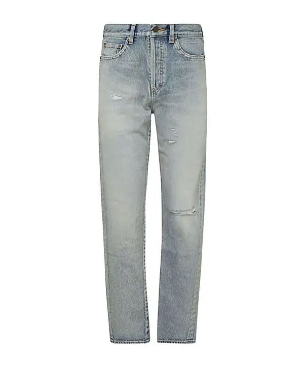 Saint Laurent High Waist Slim-fit Jeans - Gray
