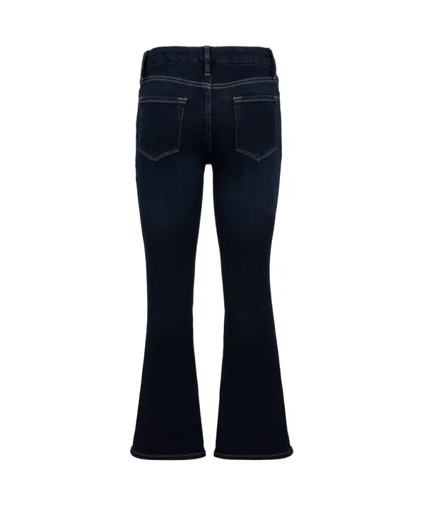 FRAME Cropped Flared Jeans With Contrast Stitching - Black