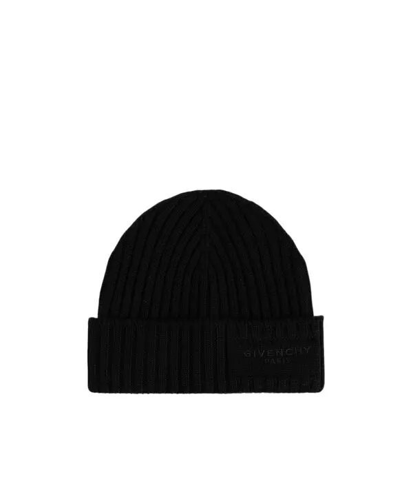 Givenchy Logo Embroidered Knit Beanie - Black
