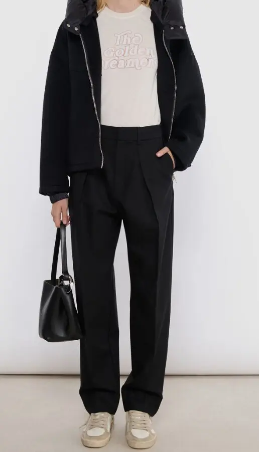 Soeur Ferrel Pleated Straight-leg Trousers - Black