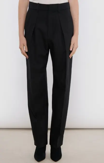 Soeur Ferrel Pleated Straight-leg Trousers - Black