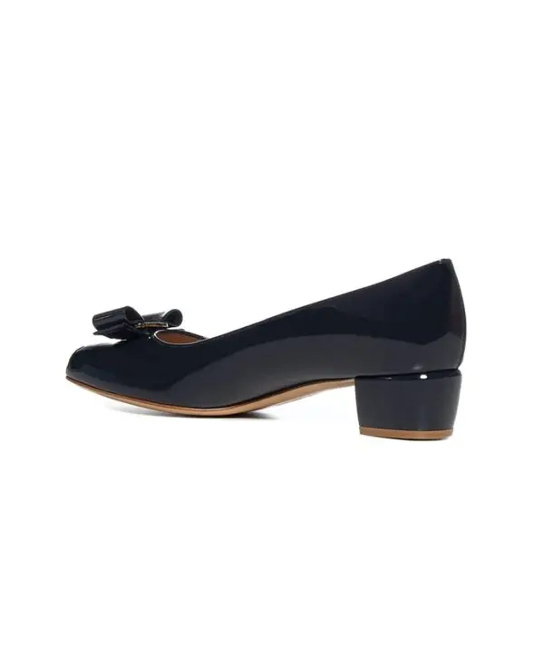 FERRAGAMO Vara Patent Pumps With Bow Detailing - Black