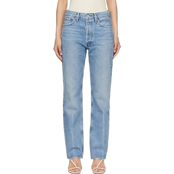 AGOLDE Lana High-rise Straight Jeans - Gray