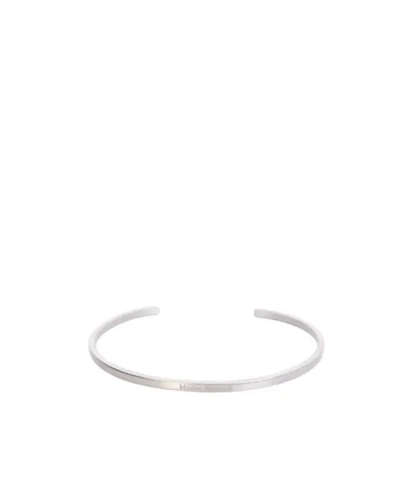 MAISON MARGIELA Engraved Logo Cuff Bracelet - White