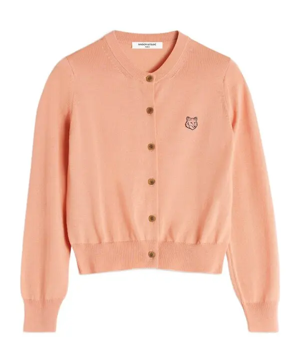 Maison Kitsuné Bold Fox Head Patch Regular Cardigan - Gerbera Red