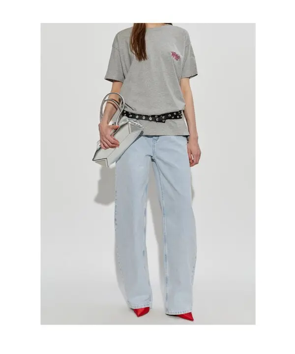 Attico Il Primo Bagno" Logo Embroidered Crewneck T-shirt