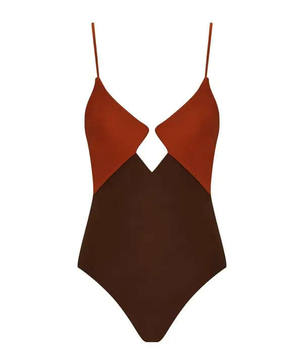 Zimmermann Strappy Color-block One-piece Swimsuit - Brown