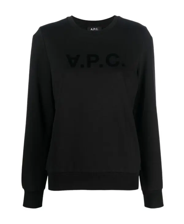 A.p.c. Flocked Logo Crewneck Sweatshirt