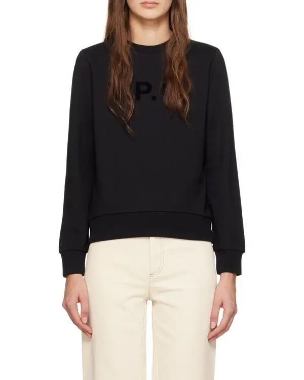 A.p.c. Flocked Logo Crewneck Sweatshirt