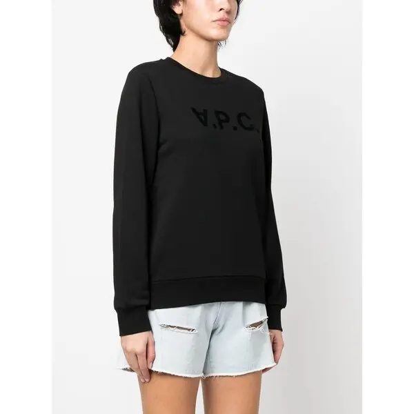 A.p.c. Flocked Logo Crewneck Sweatshirt