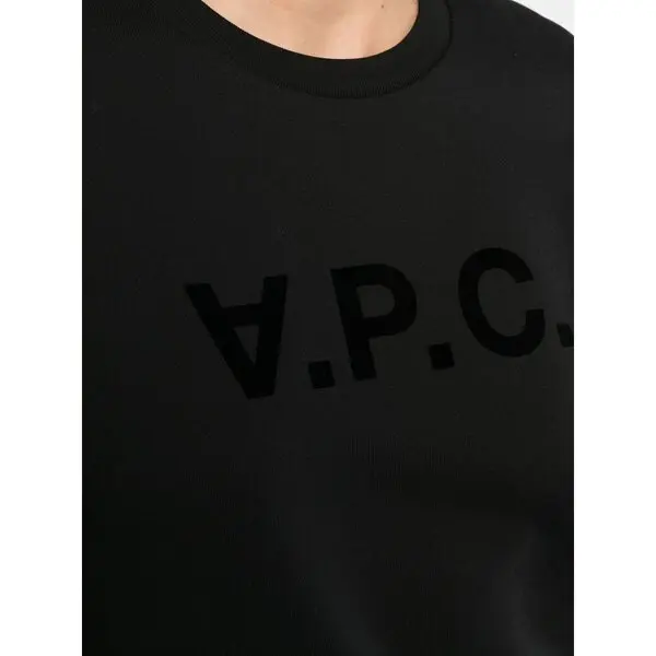 A.p.c. Flocked Logo Crewneck Sweatshirt