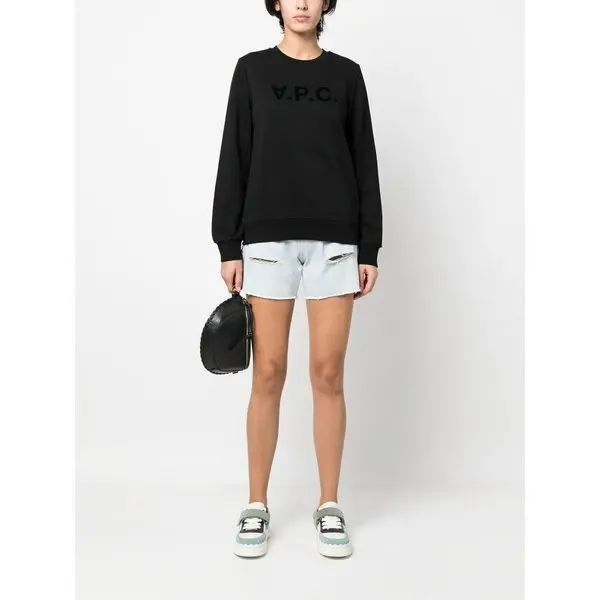A.p.c. Flocked Logo Crewneck Sweatshirt