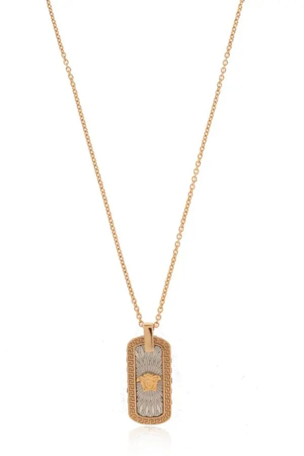 Versace Medusa Head Pendant Necklace - Yellow