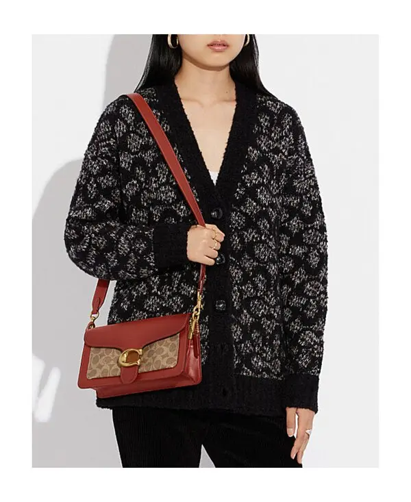 COACH Signature Monogram Shoulder Bag - Brown
