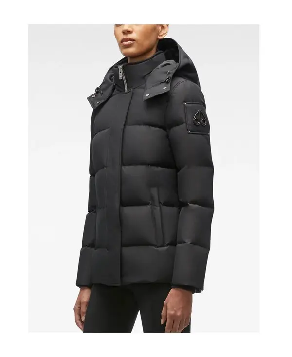 Moose Knuckles Zipped Hooded Down Jacket - Black