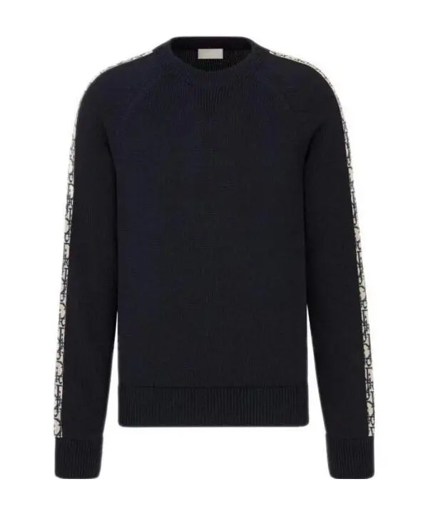 Dior Crewneck Jumper With Oblique Jacquard Sleeves