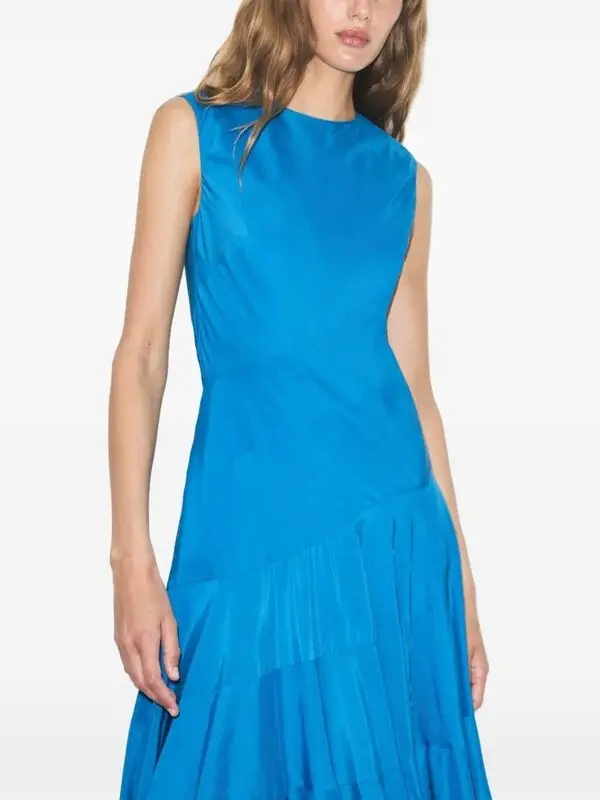 Tory Burch Flared Cotton Silk Dress - Blue