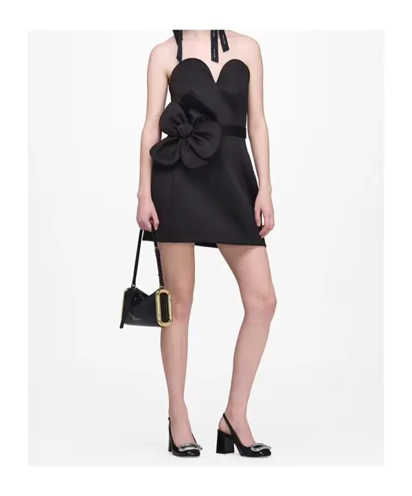 Marc Jacobs Satin Daisy Belted Dress