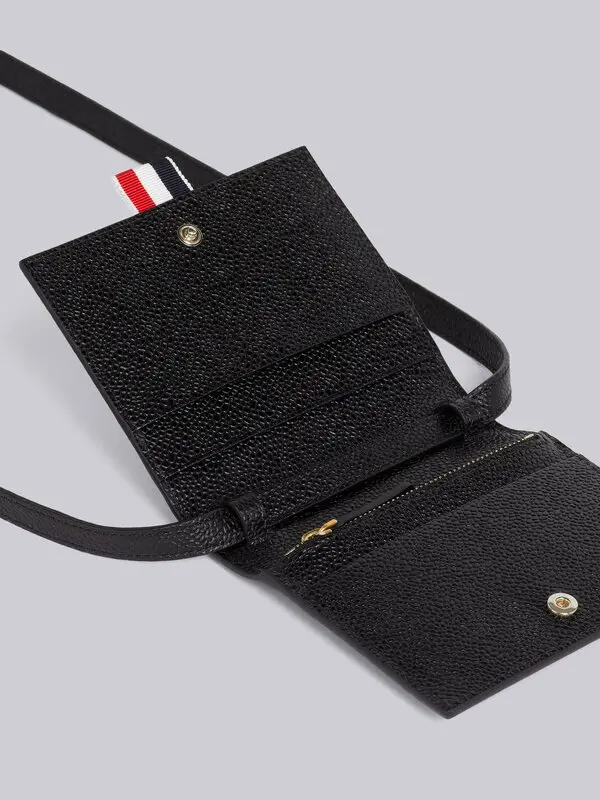 Thom Browne Logo Printed Wallet With Adjustable Shoulder Strap