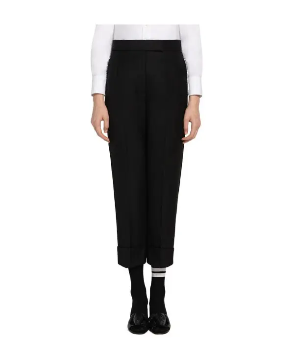 Thom Browne Pearl-detail Tailored Wool Trousers