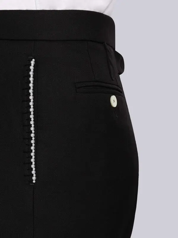 Thom Browne Pearl-detail Tailored Wool Trousers