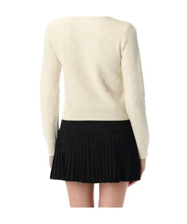 MARINE SERRE Moon Jacquard Knit Fitted Cardigan