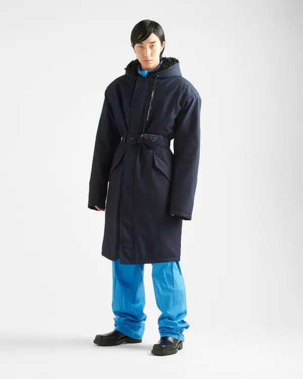 Prada Technical Canvas Raincoat With Removable Belt And Pouch