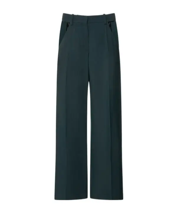 MUGLER Diagonal Cutout Wide-leg Trousers