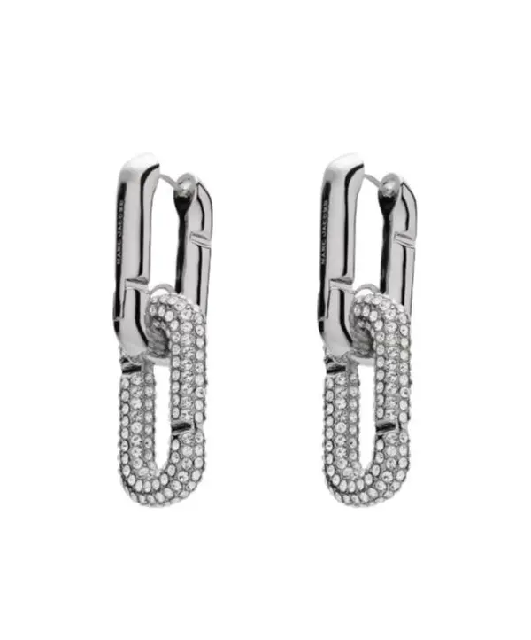 Marc Jacobs The Pop J Marc Pave Drop Earrings - Gray