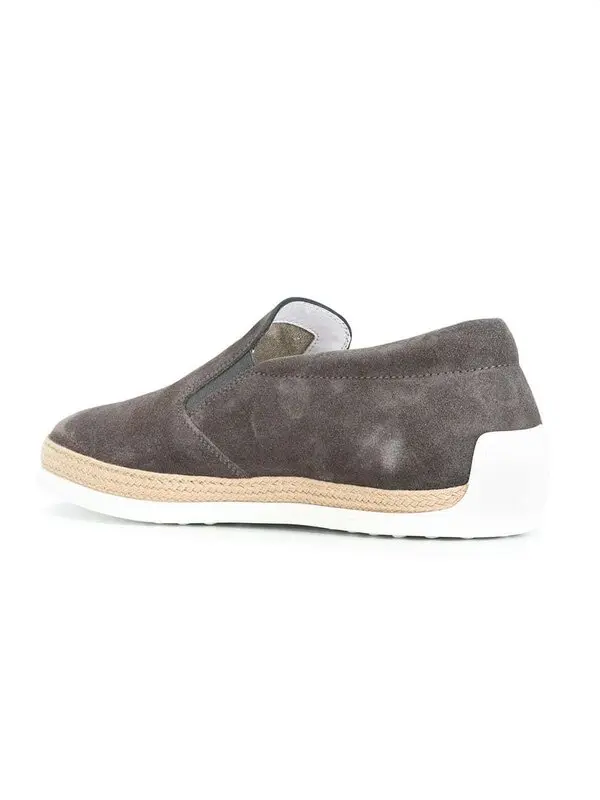 TOD'S Suede Slip-on Loafers - Gray