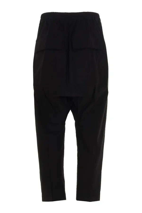 Rick Owens Cropped Drawstring Poplin Trousers