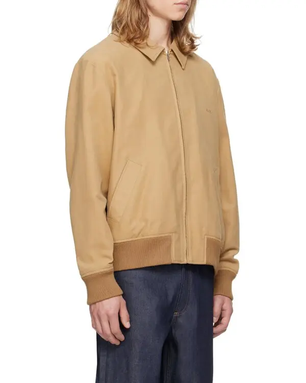 A.p.c. Logo Embroidered Zip-up Jacket