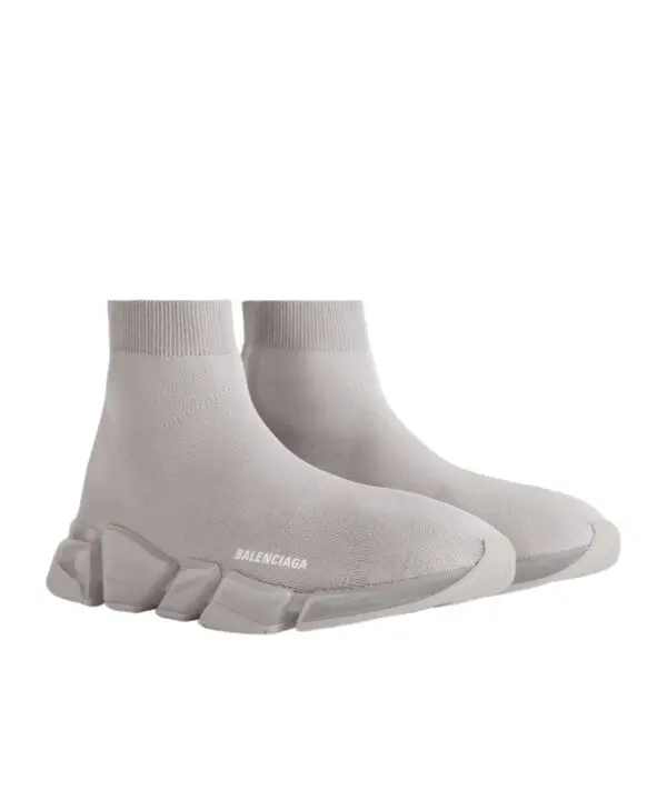 Balenciaga Speed 2.0 Full Clear Sole Recycled Knit Sneakers - Grey