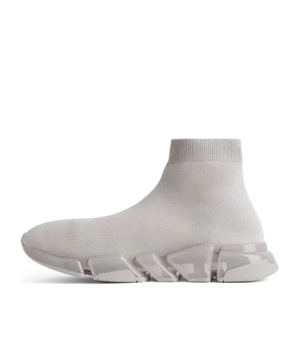 Balenciaga Speed 2.0 Full Clear Sole Recycled Knit Sneakers - Grey