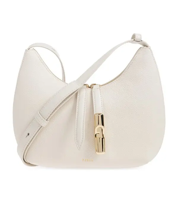 Furla Goccia Small Zipper Shoulder Bag - White