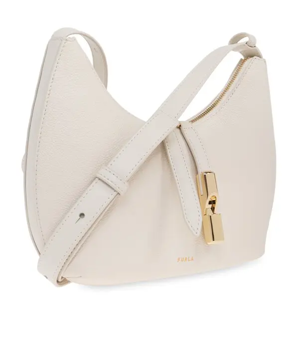 Furla Goccia Small Zipper Shoulder Bag - White