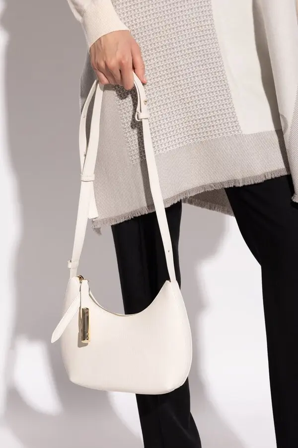 Furla Goccia Small Zipper Shoulder Bag - White