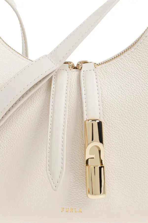 Furla Goccia Small Zipper Shoulder Bag - White