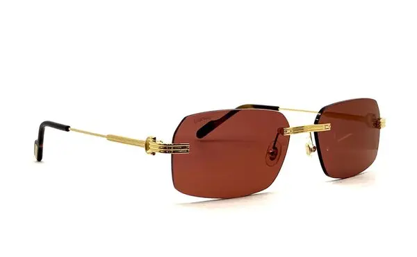 Cartier Rectangular Rimless Sunglasses - Pink